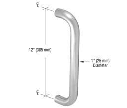 CRL PR0221112 12" Astral II Straight Pull Handle - Clear Anodized