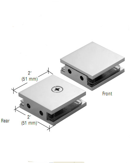 CRL SGCU1BN Square Style Notch-in-Glass Fixed Panel U-Clamp - Brushed ...
