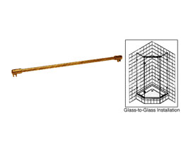 CRL SUP20ABR Fixed Panel Glass-To-Glass Support Bar - Antique Brass