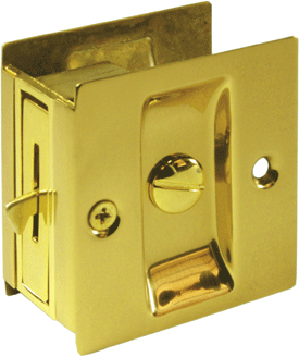 Deltana SDL25 Solid Brass Sliding Door Privacy Pocket Lock