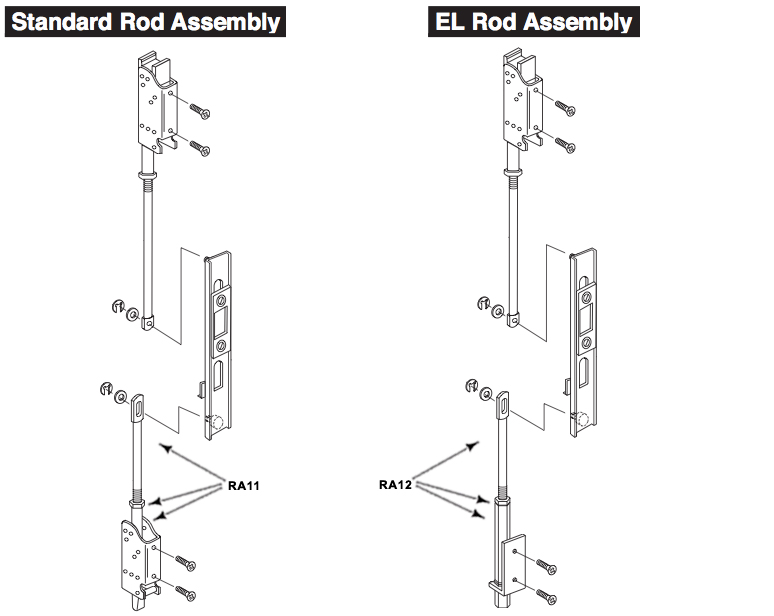 Dor-O-Matic RA12 4270109077 EL1490 Bottom Rod Assembly Package of 1