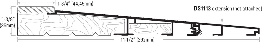 DraftSeal DS1115DOAK109 11-1/2” x 109” Sill Inswing with Fixed Oak Top ...