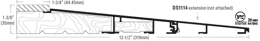 DraftSeal DS1212DOAK109 12-1/2” x 109” Sill Inswing with Fixed Oak Top ...