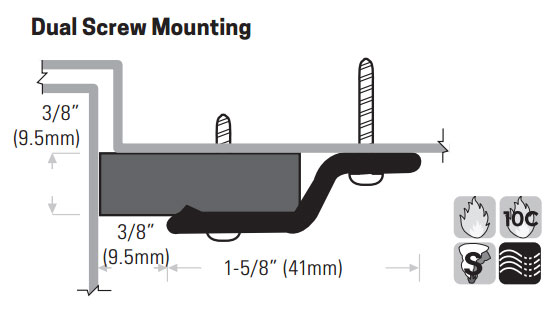 DraftSeal DS131CN20 1/6 ft x 2/7 ft Dual Screw Mounting Door ...