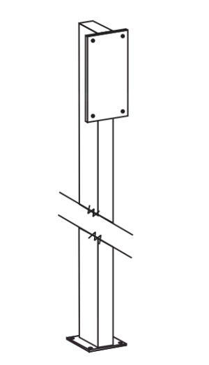Elcoma 97-CSS-01 Floor Mounted Support Column for Style 97 Flip-Up ...