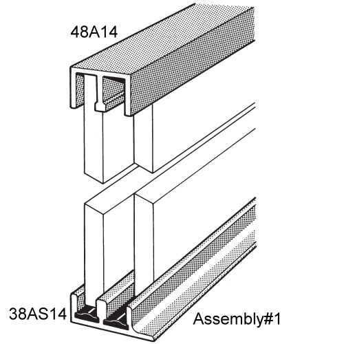 Epco 1-A-4 Aluminum Sliding Door Track Assembly No.1, For 1/4" Thick ...