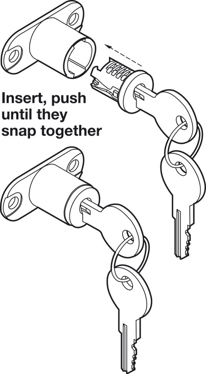 Hafele 210.04.510 Snap-In Lock Core, Keyed Alike, Timberline Modular ...