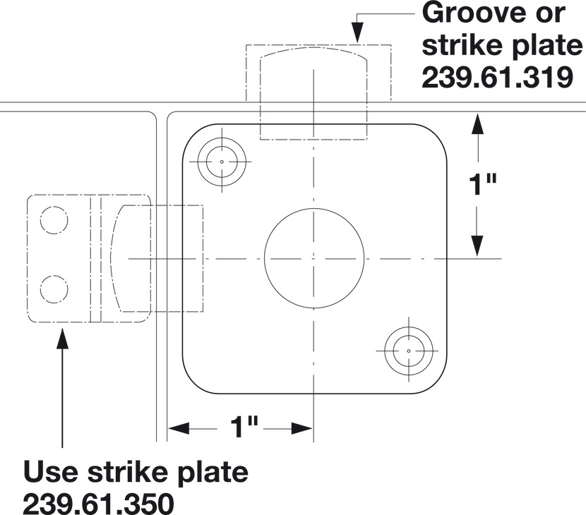 Hafele 232.35.300 Deadbolt Lock, CB-250, For Double Doors, With ...