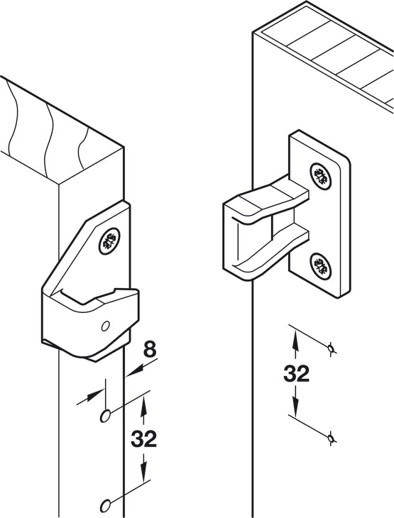 Hafele 262.50.359 Push-in Fitting, AS Panel Connector, Keku, With wood ...
