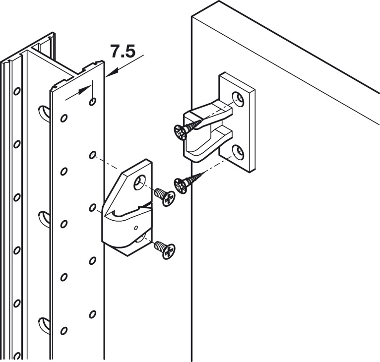 Hafele 262.50.359 Push-in Fitting, AS Panel Connector, Keku, With wood ...