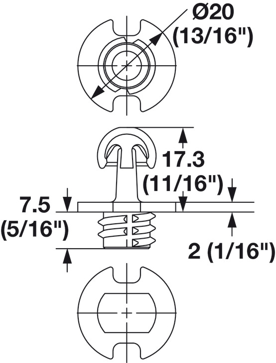 Hafele 267.20.313 PC-M2H, Standard Profile, Heavy Duty, Self Tapping ...