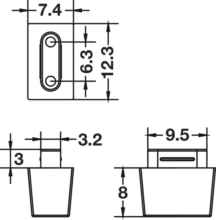 Hafele 291.03.455 Insert, for Glass Retainer Clip, Offset 5/16 ...
