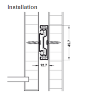 Hafele 432.23.956 Slide, Accuride 3832EC Telescopic, Easy Close, Ball ...