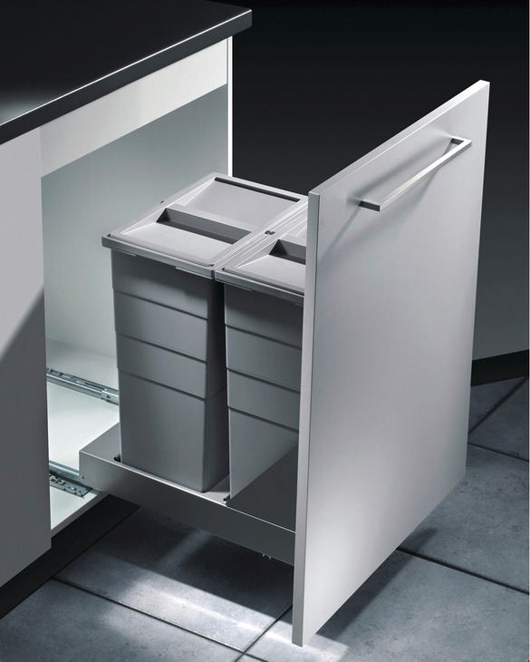 Hafele 502.25.500 Waste Bin Pull-Out, Double, Hailo, Steel, Plastic ...