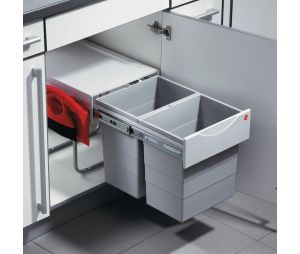 Hafele 502.43.547 Double Waste Bin Pull-Out, Hailo Space-Saver Tandem ...