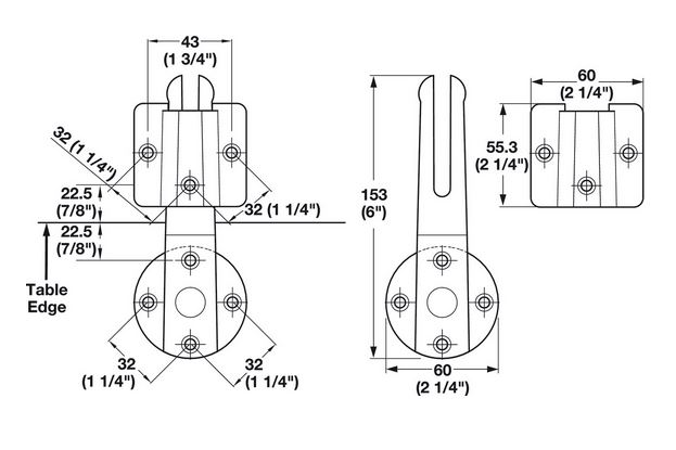Hafele 642.42.900 Table Top Connector, "Click Catch", Zinc-Plated, Steel
