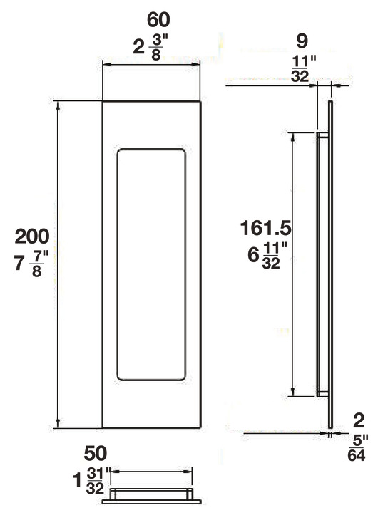 Hafele 903.08.481 Sliding/Pocket Door Lock, Flush Pull Only, For Wood ...