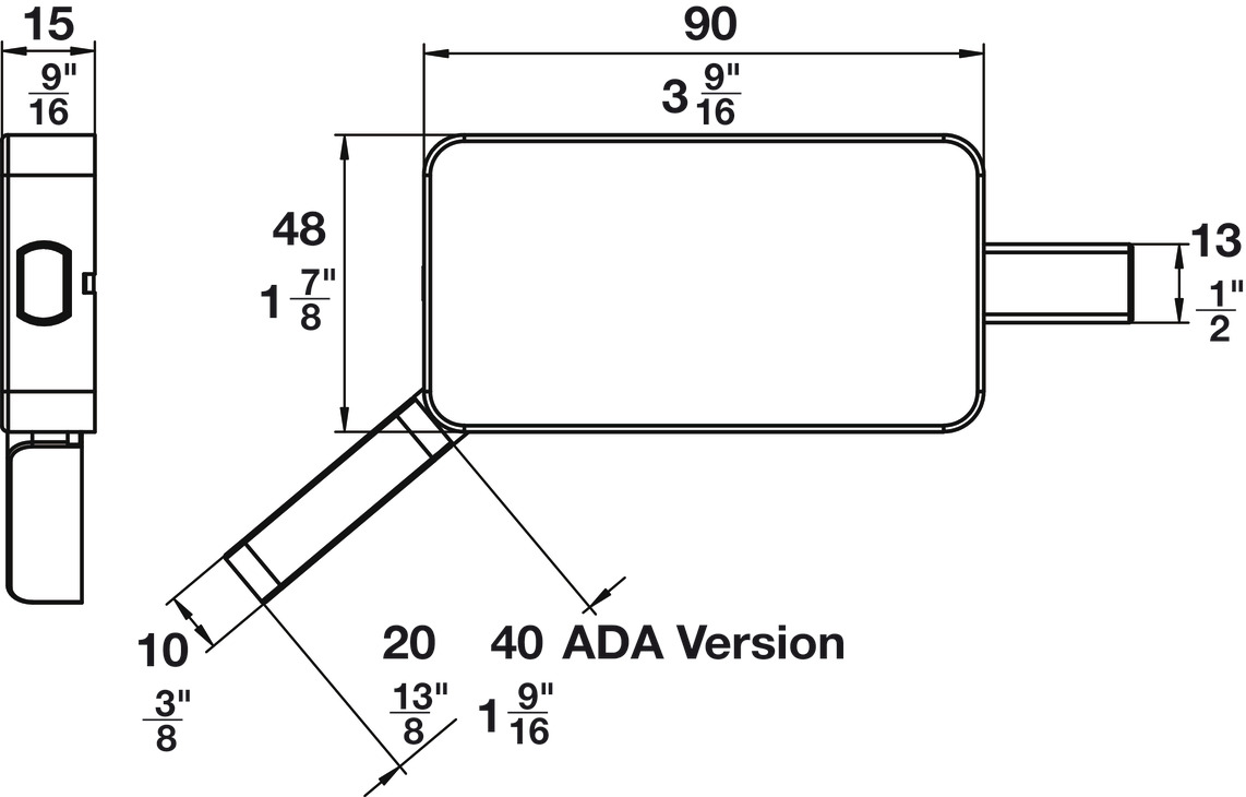 Hafele 911.27.161 BL210 Privacy Lock, For Sliding Barn Door, With ADA ...