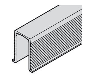Hafele 940.42.051 Guide Track, Bottom, 1500 mm Length, Plastic, Black