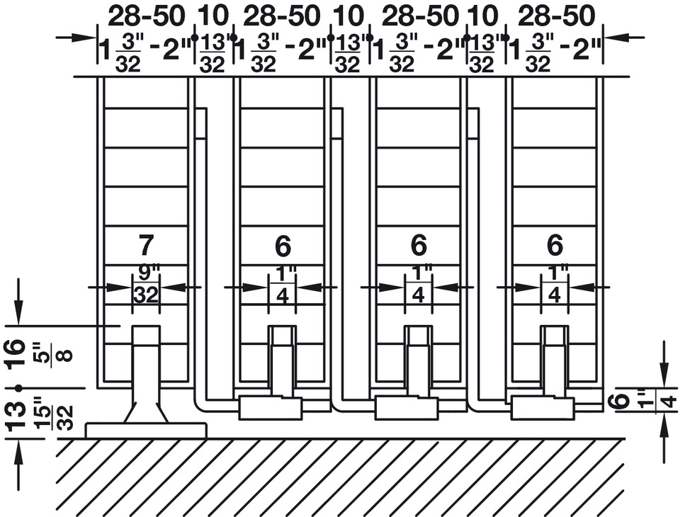 Hafele 940.44.001 Additional set, For Hafele Slido Classic 40-P-120-P ...