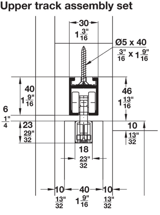 Hafele 940.80.422 Fixing Profile, For Running Track with Bayonet Lock ...