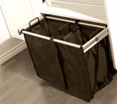 Hafele 807.52.935 Matt Aluminum Pull-Out Synergy Laundry Hamper 30" Width