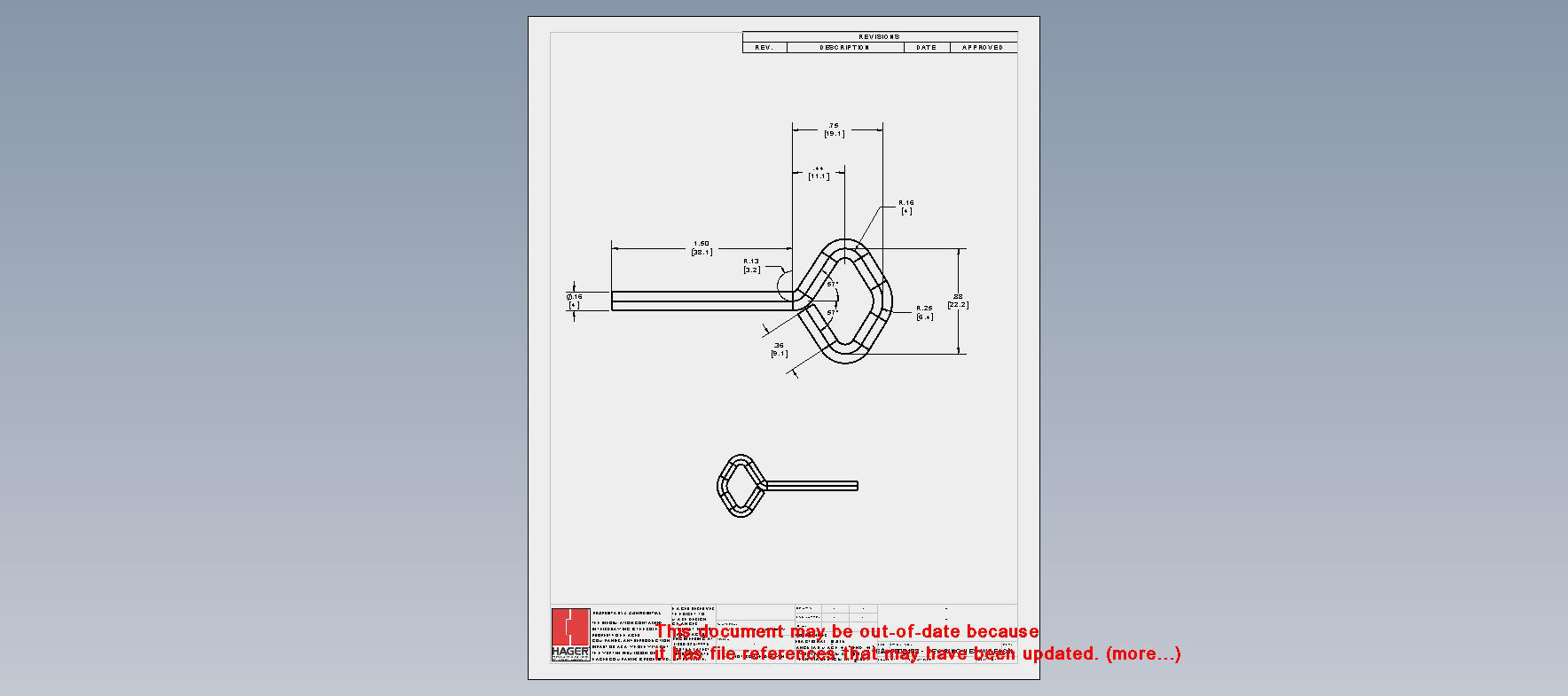 Hager 2-649-1074 Hex Key for Dogging 5/32"