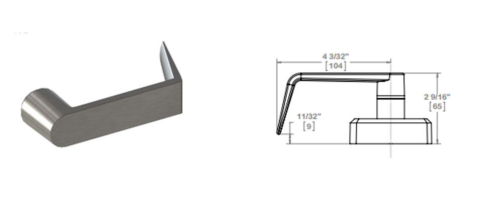Hager 45MD WTN US26D 1-3/4" AMC Dummy Trim for use with 4501M Mortise ...