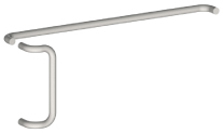 Hager 158D US3 Bright Brass Offset Round Push and Pull Bar Set