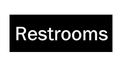Hager 354B W1 Brown Plastic Restroom Sign - RESTROOMS