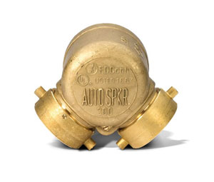 Heiser 226S Auto Sprinkler 90° Brass Single Clapper Siamese