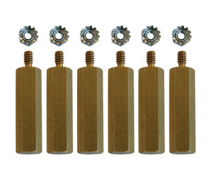Heiser ABES Electrical Switch Brass Extension Studs (6/pack)