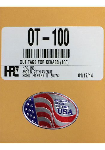 HPC OT-100 Out Tags 100 Per Pack
