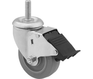 Industrial Hardware 98649 Threaded-Stem Caster with Total Lock 1/2"-13 ...