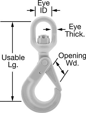 Industrial Hardware 75853 Eye Hooks with Load-Locking Latch and Swivel ...