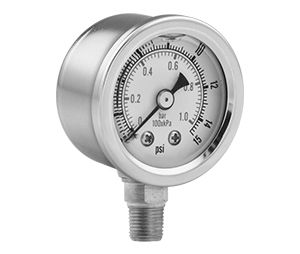 Industrial Hardware 71464 Vibration-Resistant Pressure Gauge with 304 Stainless Steel Case 1/8 ...