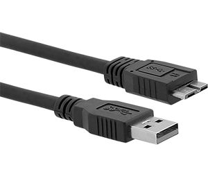 Industrial Hardware 96704 USB Cord A Plug x Micro-B Plug 15 Feet Long 3 ...