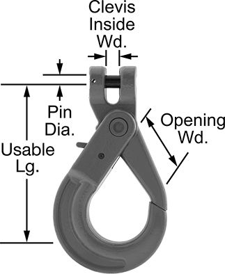 Industrial Hardware 59618 Clevis Hooks with Load-Locking Latch"For ...