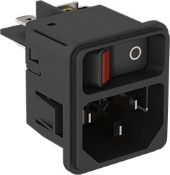 Industrial Hardware 154751 IEC Connector with Power Switch Red ...