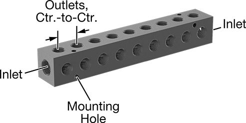 Industrial Hardware 42868 Anodized Aluminum Right-Angle Flow Manifold ...