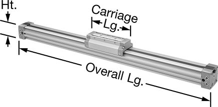 Industrial Hardware 144183 Rodless Air Slide Double Acting 1-1/2" Bore ...