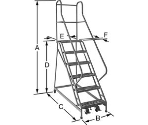 Industrial Hardware 11780 Easy-Climb Rolling Platform Ladders, Serrated ...