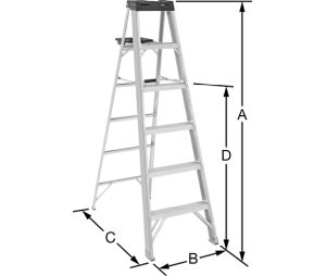 Industrial Hardware 108509 Step Ladders, Type 1A, 6 Feet High x 23 ...