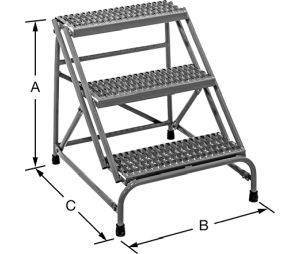 Industrial Hardware 32987 Powder-Coated Step Stool Steel with 3 ...