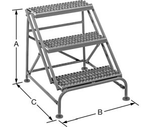 Industrial Hardware 117200 Step Stools, Aluminum, 3 Serrated Step, 30 ...
