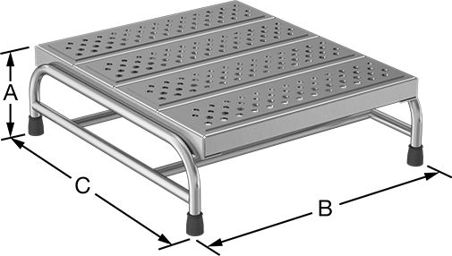 Industrial Hardware 114226 Step Stools, Aluminum, 1 Perforated Step, 9 ...