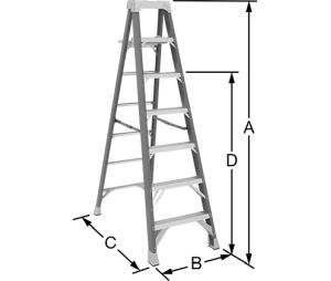 Industrial Hardware 137100 Step Ladders, with Shelf, Type 1A, 7 Feet ...