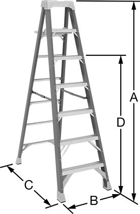 Industrial Hardware 137100 Step Ladders, with Shelf, Type 1A, 7 Feet ...
