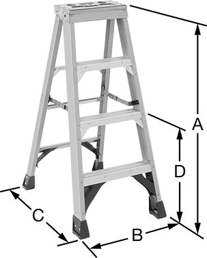 Industrial Hardware 129297 Step Ladders, Type 1AA, 4 Feet High x 22 ...