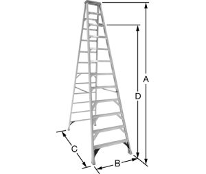 Industrial Hardware 149718 Step Ladders, Type 1AA, 12 Feet High x 36 ...
